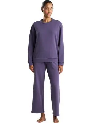 NATORI EDIT Nova Brushed Knit Crew Neck Top - Twilight Blue