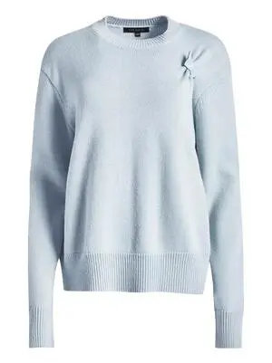 KATE BARTON Draped Merino Cashmere Sweater - Steel Blue