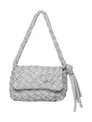 Walter Baker Halston Woven Flap Shoulder Bag Elephant Grey