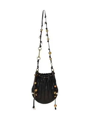 Walter Baker Wynn Knot Charm Bucket Bag - Black