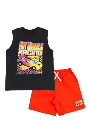 HOT WHEELS Tank Top & Shorts Set - Black