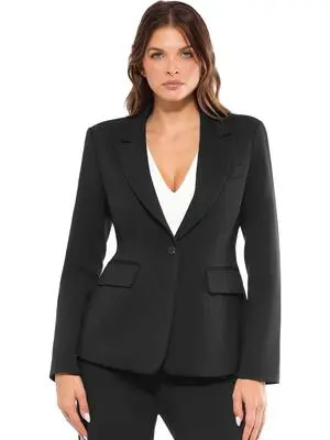 POPILUSH Shape-Sculpting Fitted Jacket Midnight Black