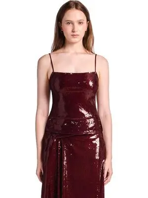 KATE BARTON Sequin Tank - Burgundy