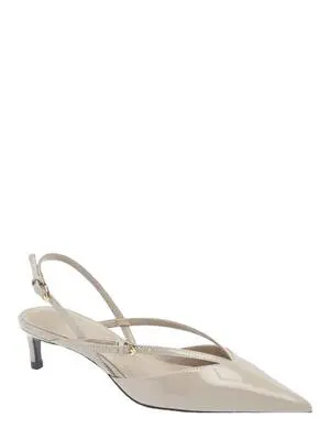 Mango Slingback Kitten Heel Pumps - Light/pastel Brown