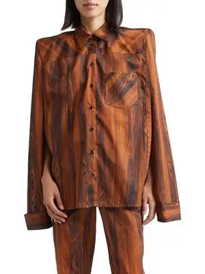 JULIE KEGELS Corbusier Cape Shirt Brown