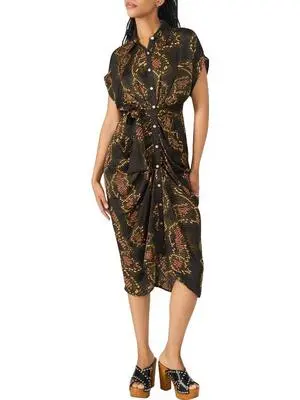 Steve Madden Abstract Print Shirtdress - Fossil Brown