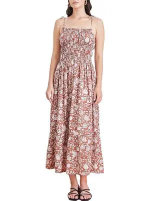 PANEROS CLOTHING Emilia Cotton Floral Midi Dress - Garden Roots