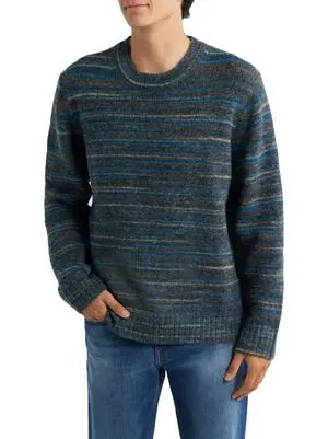 WAX LONDON Wilde Space Dye Crewneck Sweater Grey /teal