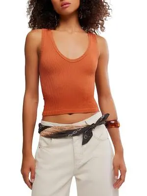 Free People Clean Slate Crop Tank - Cinnamon Stick