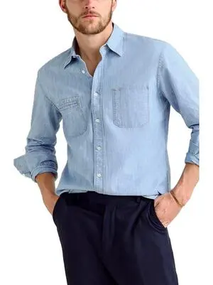 Billy Reid Field Organic Cotton Button-up Shirt - Chambray