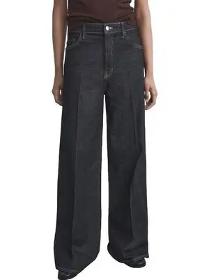 Mango Elise High-waist Wide-leg Jeans - Open Blue