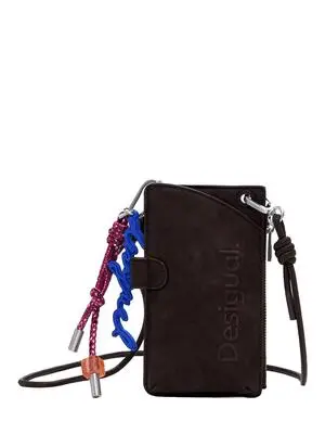 Desigual Faux Leather Crossbody Wallet - Dark Brown