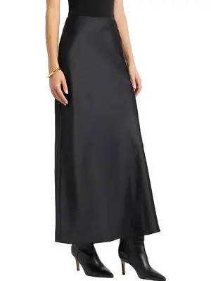 OPEN EDIT Satin A-Line Midi Skirt