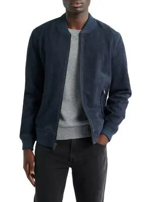 Nordstrom Suede Bomber Jacket Navy Space