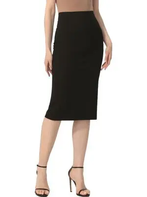 KIMI + KAI Exposed Back Zip Pencil Skirt - Black