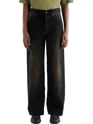 Acne Studios 1981 Straight Leg Organic Cotton Corduroy Trousers - Black