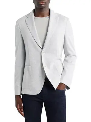 BOSS Hanry Slim-fit Microcheck Knit Sport Coat - Silver