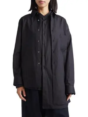 Comme Des Garçons Asymmetric Cotton Shirt - Black