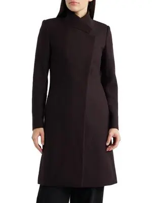 REISS Max Wool Blend Coat - Chocolate Brown