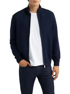 BOSS Illarione Mixed-Media Jacket Dark Blue