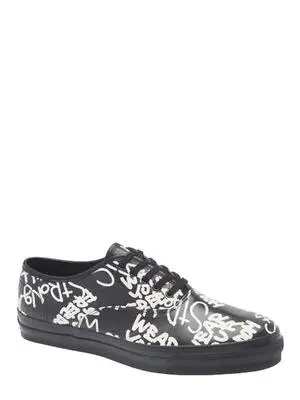 Comme Des Garçons Graphic Leather Sneakers - Black/white