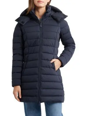 SAVE THE DUCK Dorothy Water Resistant Quilted Puffer Coat - Blue Black