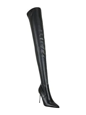 AZALEA WANG Milandra Thigh High Stiletto Boots - Black