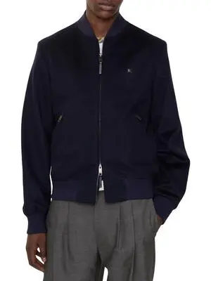 Burberry Cashmere Bomber Jacket - Navy