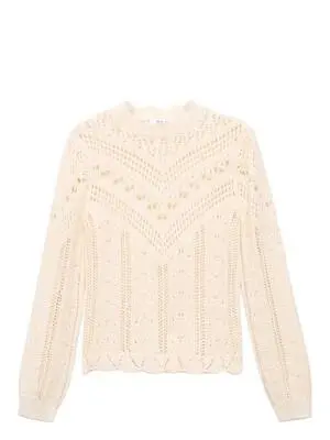 Mango Espina Open Stitch Sweater - Ecru