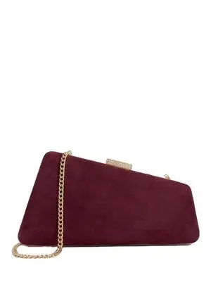 Dune London Balancing Frame Clutch - Burgundy