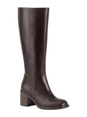 VAGABOND SHOEMAKERS Knee High Stacked Heel Boots - Chocolate