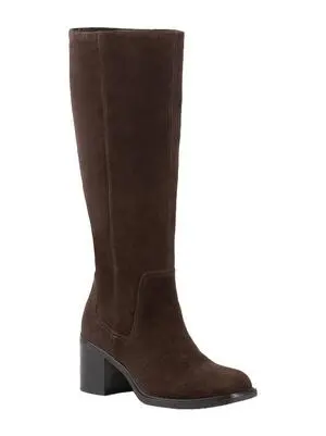 VAGABOND SHOEMAKERS Knee High Stacked Heel Boots Java Suede
