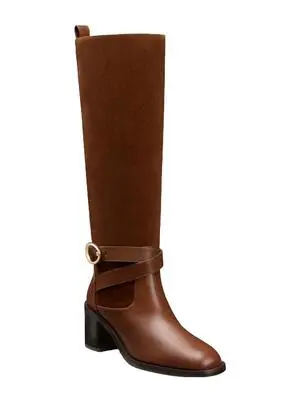 STUART WEITZMAN Benni Riding Boot 55 Deep Coffe/dark Brown