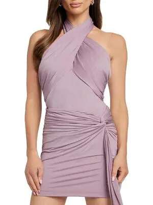 MARCIANO Olivia Cross-front Halter Top - Purple