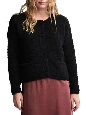 Barefoot Dreams Cozychic® Textured Cardigan - Black