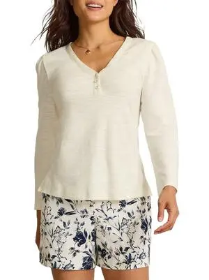 Tommy Bahama Cotton Slub Henley Top - Coconut