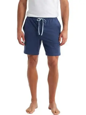 BOSS Stretch Cotton Pajama Shorts - Open Blue