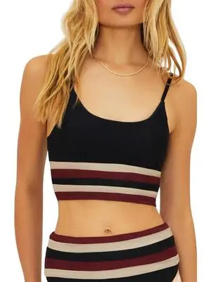 Beach Riot Mae Colorblock Bikini Top - Maroon Merlot Colorblock