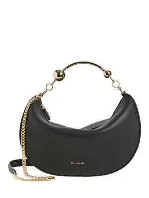 Strathberry Crescent Moon Leather Shoulder Bag - Black