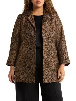 KASPER Animal Print Topper Coat