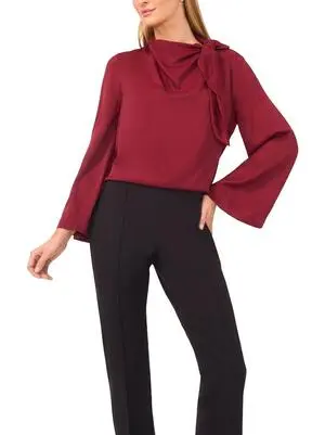 Ted Baker London Tie Neck Twill Top - Tawny Port