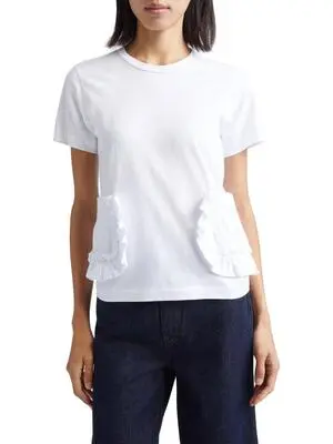 Comme Des Garçons Ruffle Pocket Jersey T-shirt - White