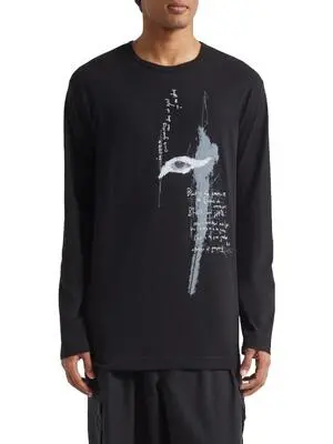Yohji Yamamoto Long Sleeve Graphic T-shirt - Black
