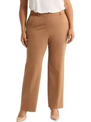 KASPER Pull-on Trouser Pants - Dark Camel