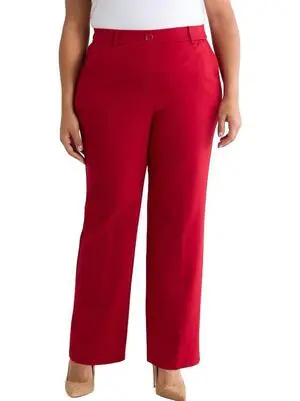 KASPER Pull-on Trouser Pants - Fire Red