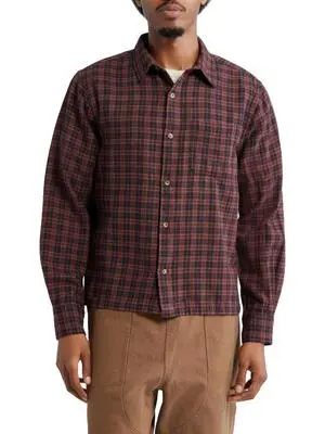 BDG URBAN OUTFITTERS Plaid Cotton Button-up Shirt - Red Check