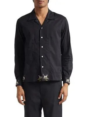 BODE Pointer Embroidered Button-up Shirt - Black