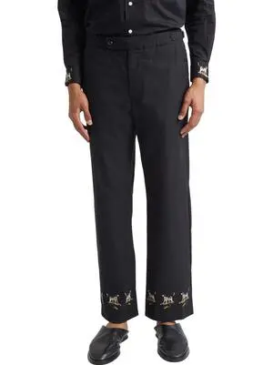 BODE Pointer Side Buckle Cotton Trousers - Black