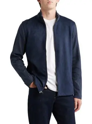 Johnston & Murphy Sueded Mixed Media Jacket - Navy