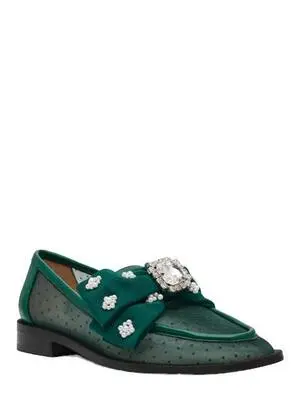 Betsey Johnson Pointed Toe Mesh Flat - Emerald